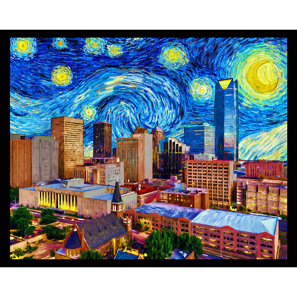 Oklahoma City Starry Night - Night Light Designs